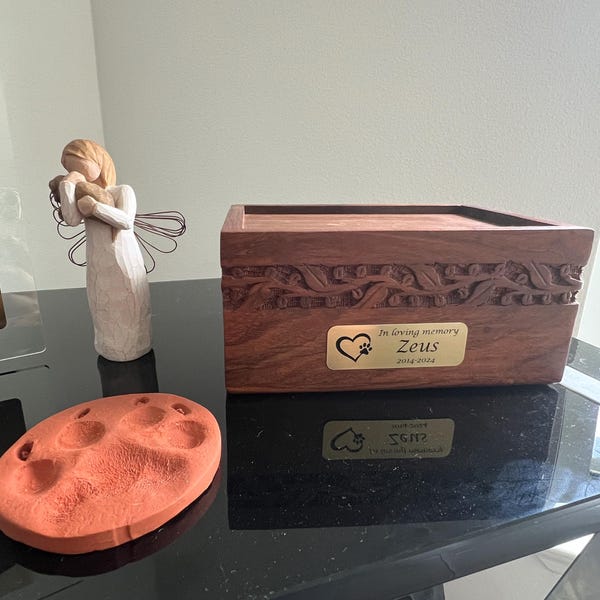Metal Name Plate for Pet Urn Engraved Name Plaque for Dog Cat Ash Box ...