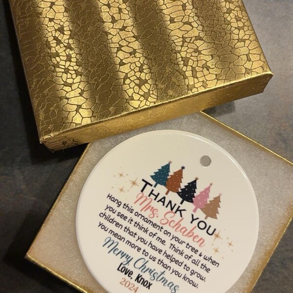 Custom Teacher Christmas Ornament, Teacher Ornaments, Teacher Christmas ...