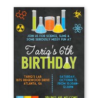 Science Party Invitation Printable Mad Science Birthday Party ...
