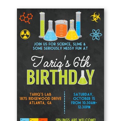 Science Party Invitation Printable Mad Science Birthday - Etsy UK