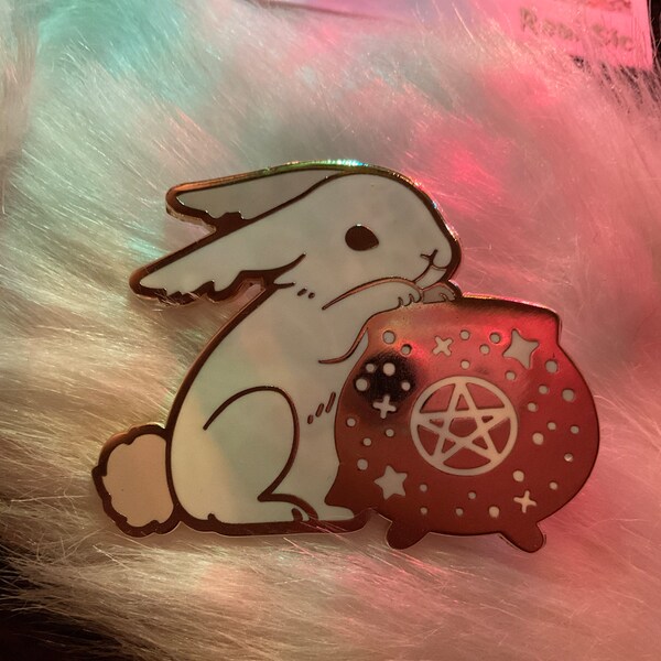 Rabbit Familiar Hard Enamel Pin - Etsy