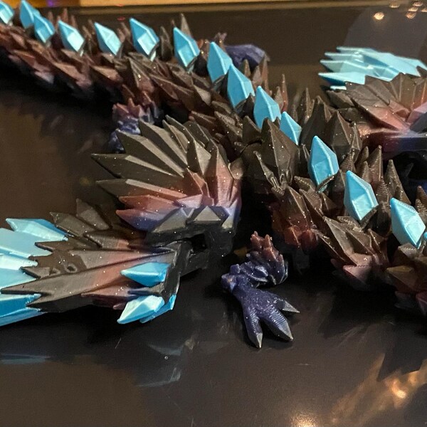 12" Dragon Fidget Toy, Colored 3d Articulated Dragon, Flexible Dragon ...