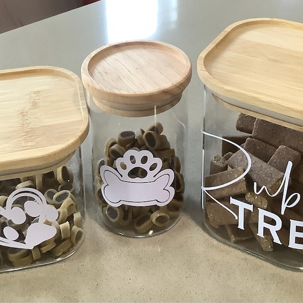 Dog Treat Jar Labels Personalised Pet Treat Jar Labels Dog Treats Pet ...