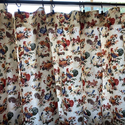 French Roosters Collection Penny Rose Cotton Fabric 102 Red - Etsy