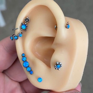 Opal Eyebrow Jewelry Implant Grade Titanium Rook Piercing | Etsy