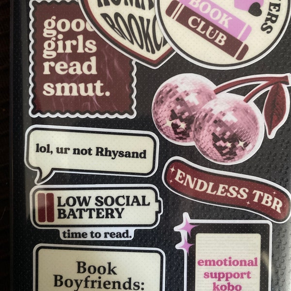 Pack Kindle Stickers Red Bookish Sticker Pack Kindle Kobo Decor Reader ...