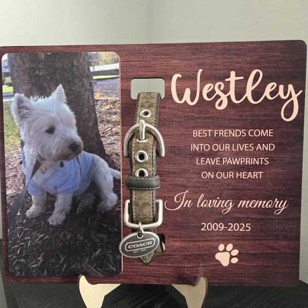 Custom Dog Frame, Dog Memorial Gift, Cat Name Photo Frame, Dog Picture Frame, Pet Memorial, Dog ...