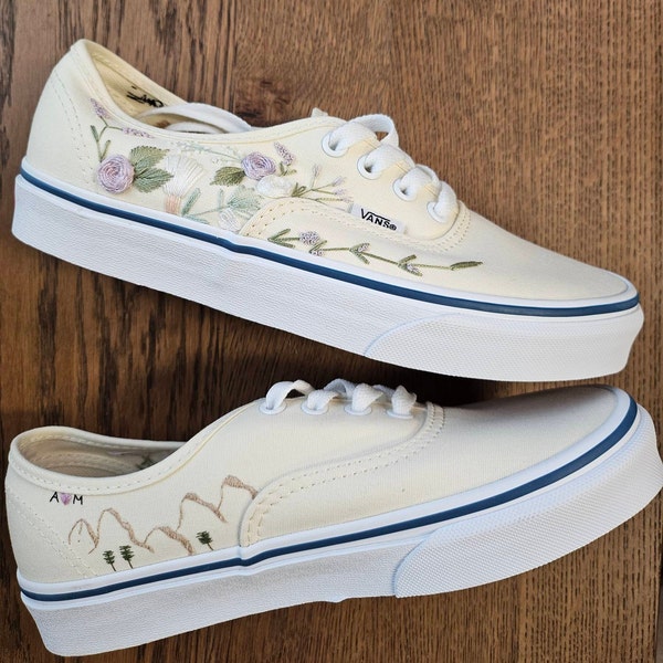 Embroidered Vans Shoes, Custom Hand Embroidery to Order, Personalized ...