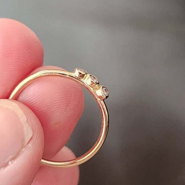 14k Gold Filled Stacking Rings, Thin Dainty Ring, Stackable Delicate ...