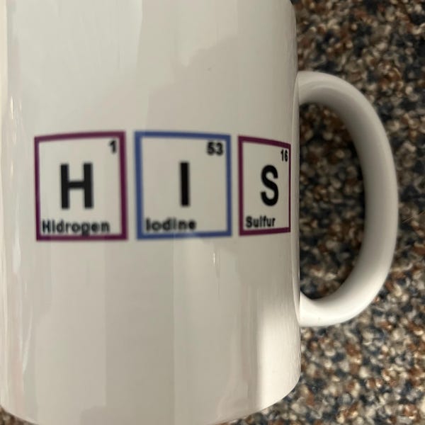 Saying With Periodic Table of Elements Gift Mug Set for Couple, 'his ...