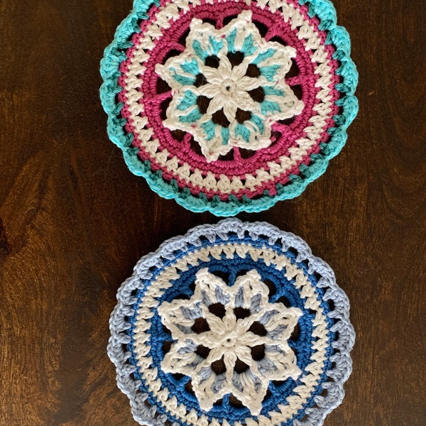 Crochet Coaster Pattern. Crochet Mandala Pattern. Crochet Pattern ...