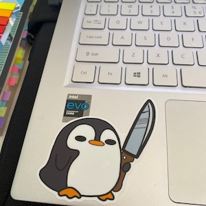 Chicken With a Knife Sticker - Etsy