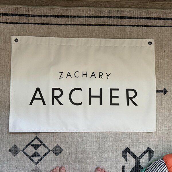 Baby Name Flag Canvas Flag Nursery Name Sign Custom Name Banner Boho ...
