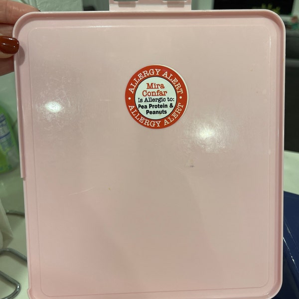 Personalized Allergy Alert Stickers, Waterproof Labels for School and ...