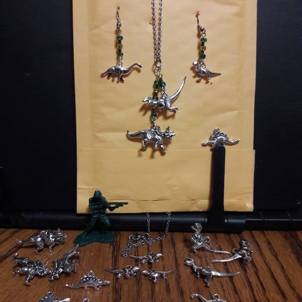 4, 20 or 50 BULK T-rex Dinosaur Charms, Silver T-rex Charm, Jurassic ...