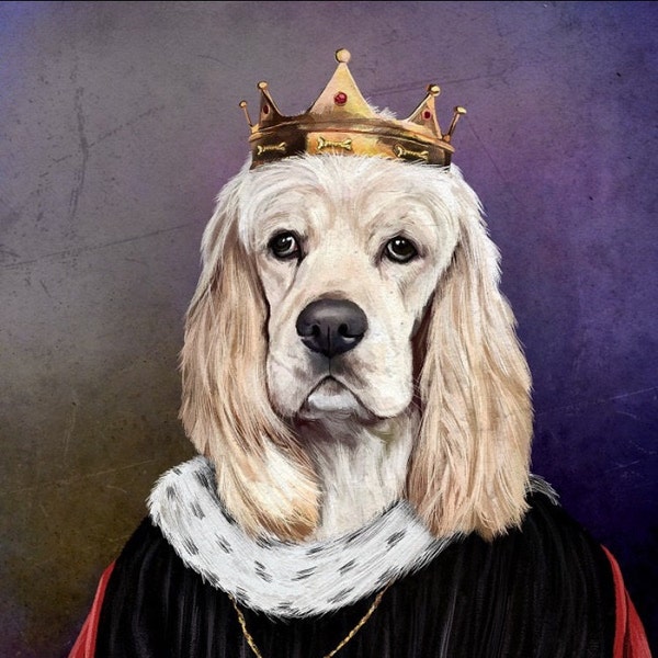 Queen Pet Portrait, Royal Pet Portrait, Pet Portrait, Custom Pet ...