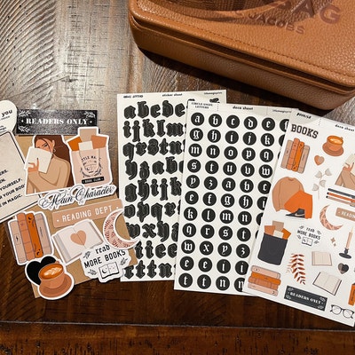 Bookish Sticker Pack, Book Aesthetic Vinyl Stickers, Bookish Journal ...