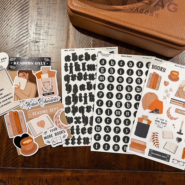 Bookish Sticker Pack, Book Aesthetic Vinyl Stickers, Bookish Journal ...