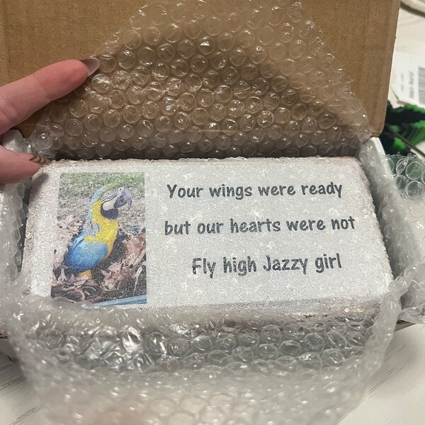 Bird Memorial Stone With Photo - Personalized Memorial Stone - Pet Loss ...