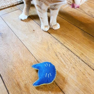Magical Purple Moon Cat Toy With White Embroidered Stars - Etsy