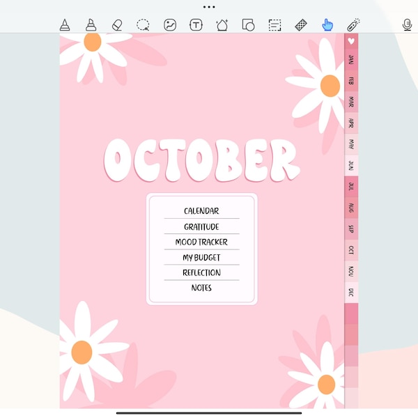 Goodnotes Template, Yearly Digital Calendar, Undated Digital Planner ...