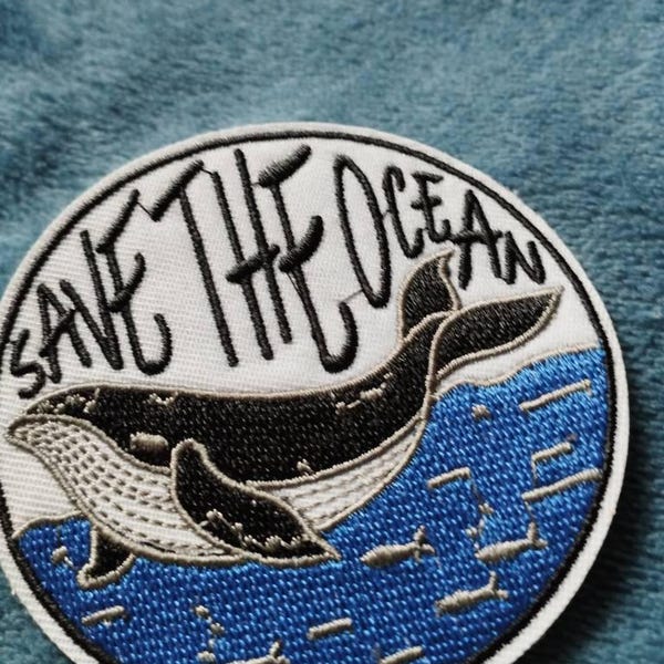 Embroidered Blue Whale Patch Applique Iron on Great Whale Sea Patch - Etsy