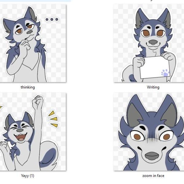 Digital Furry Canine Wolf Sticker/ Emote Base Pack 3 Discord Telegram ...