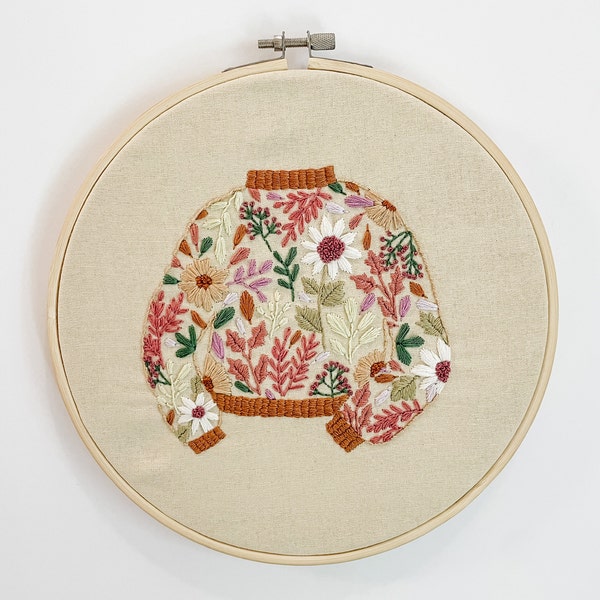 Fall Embroidery Pattern | Sunflower Sweater | Autumn Craft - Etsy