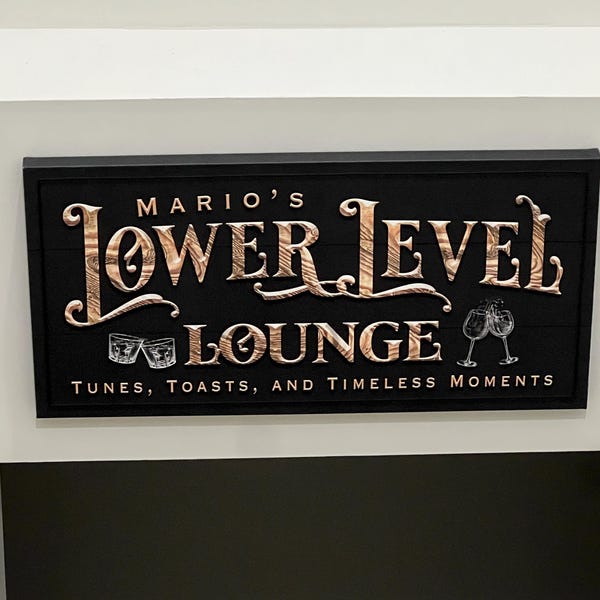 Lower Level Lounge Sign, Canvas Wrap Print - Etsy