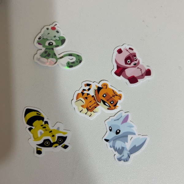 Y2K Animal J Web Game Plushie Sticker Set | Animal Jam - Etsy