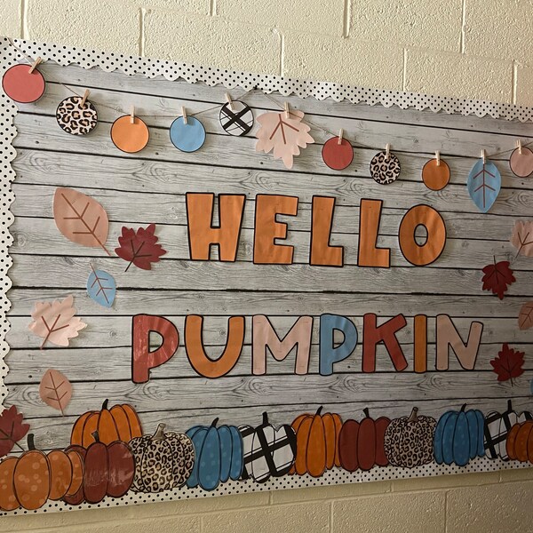 Fall Classroom Bulletin Board Kit: Hello Pumpkin Decor (digital ...