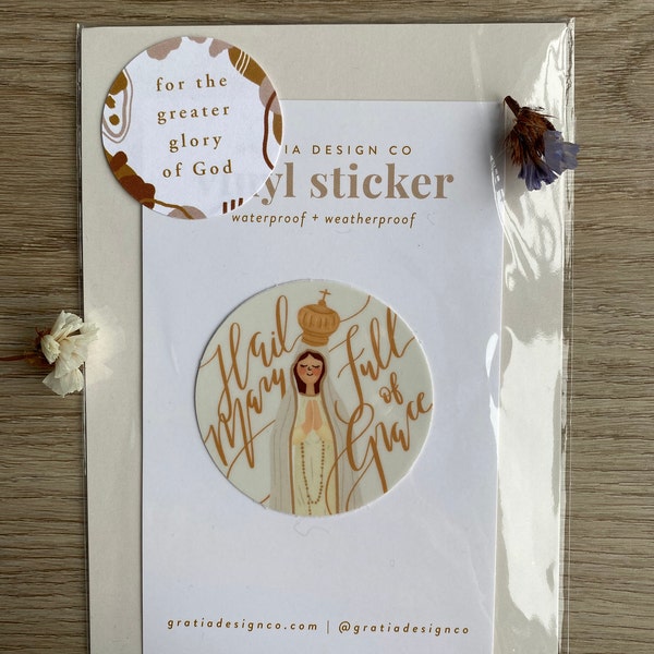 Our Lady of Fatima Sticker, Hail Mary Sticker, Marian Sticker, Mary ...