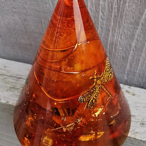 Crystal Resin Art Orgonite Crystal Crescent Moon New Moon Altar Waning ...