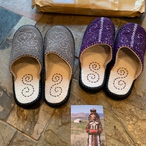 Mongolian Felt Boots, Orange, Beautiful With Leather Sole, Best Yurt ...