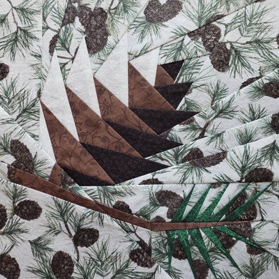 Pine Cone Quilt Block, Paper Pieced Quilt Pattern, PDF Pattern, Instant ...