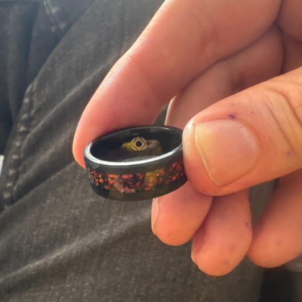 The Cosmo - Nebula Ring, Mens Wedding Ring, Black Tungsten Outer Space ...