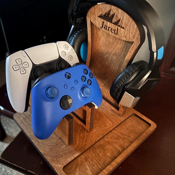 Personalized Controller Stand, Headphone Holder, Boyfriend Birthday ...