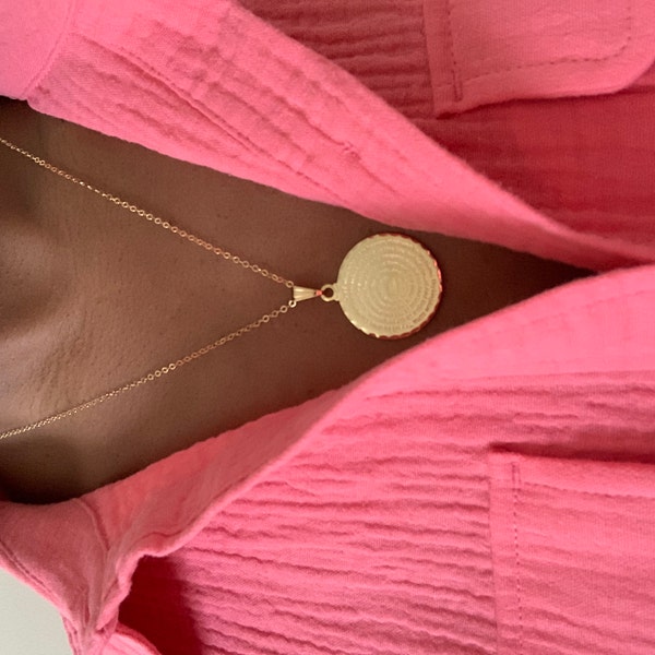 Large Gold Medallion Script Pendant Necklace, Father Prayer Pendant ...