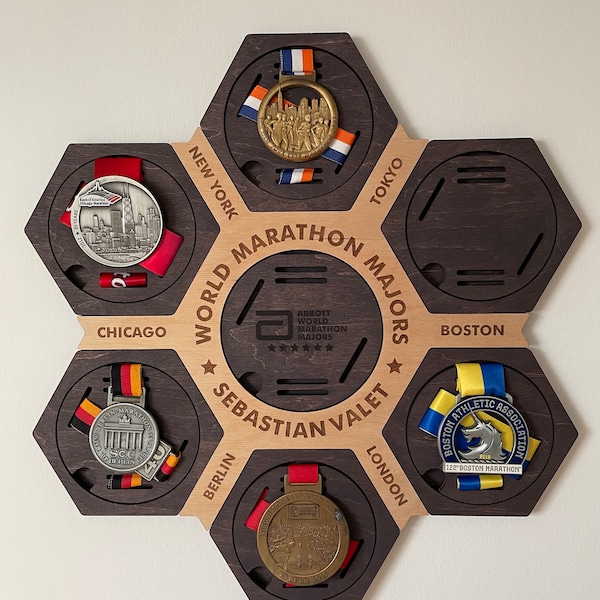 World Marathon Majors Finisher Medal Display Holder - Six Star ...