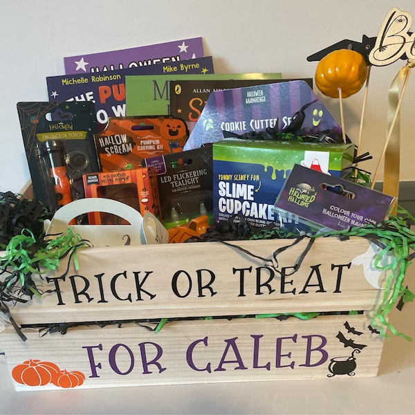 Halloween Crate Decal Halloween Gift Decal Halloween Treat Box Custom ...