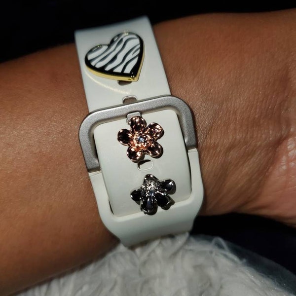 Smartwatch Band Stackable Jewelry Rose Gold Ring Charms Watchband Bars ...