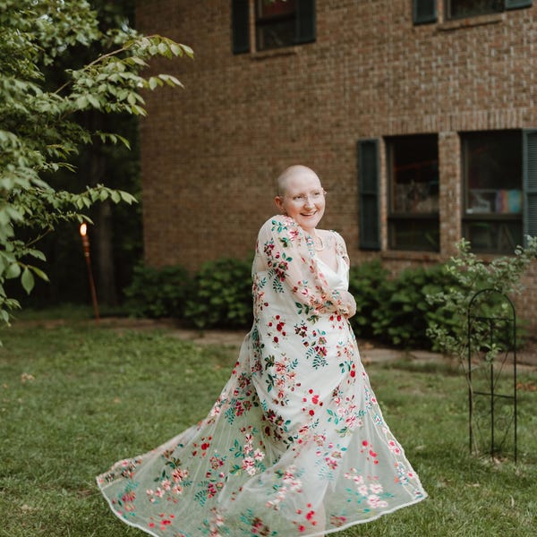 Flower Bridal Cape,floral Cape Veil,embroidered Cape,flower Wedding ...
