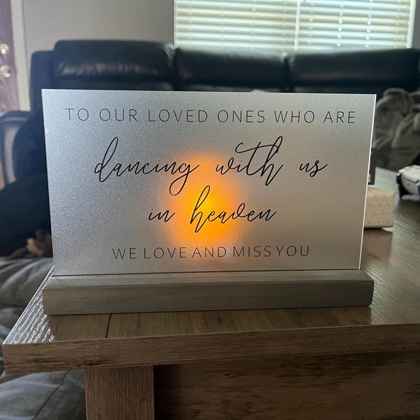Wedding Memorial Sign - Dancing With Us in Heaven - Memorial Keepsake ...