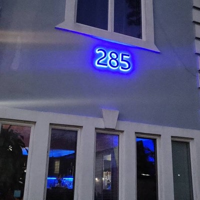 LED Backlit House Number/letter in Black or Silver,customizable for ...