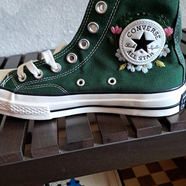 Ghost Garden Embroidered Converse, Custom Converse High Tops, Ghost ...