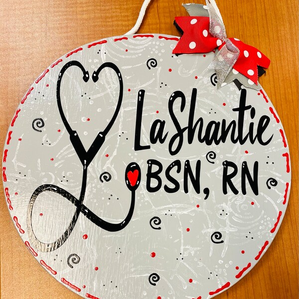 1 PIECE SIGN Nurse Sign Wall Art Door Hanger Plaque Wood Wooden ...