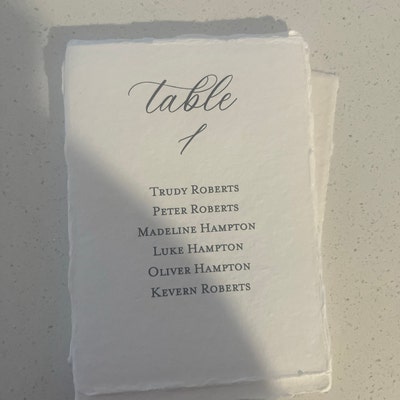 Wedding Seating Chart-deckled Paper Seating List printed - Etsy