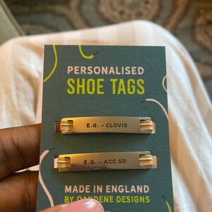 Personalised Metal Shoe Tags | Etsy UK