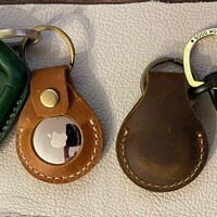 Leather Apple AirTag Keychain / Genuine Leather Apple AirTag Keyring ...