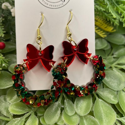 Leopard Print Genuine Leather & Wood Stud Earrings, Leather Semicircles ...